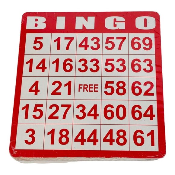 Source Unknown | Games | Sealed Pack Of Cardboard Bingo Cards Red ...